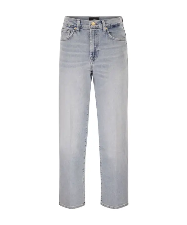 7 For All Mankind Stovepipe Straight Ankle Jeans - Gray