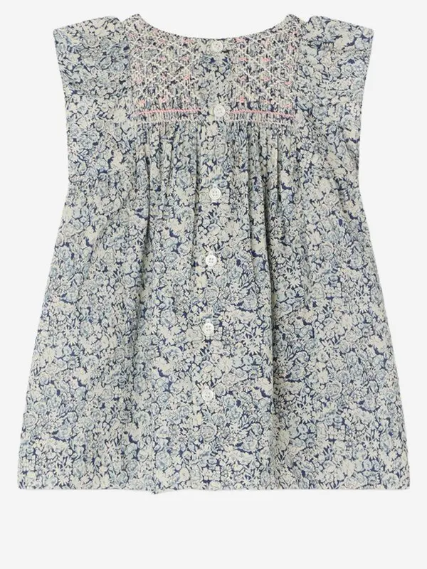 Bonpoint Floral Smocked And Embroidered Dress
