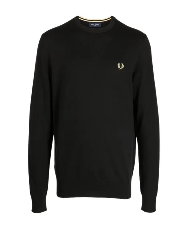 Fred Perry Logo-embroidered Long-sleeved Crewneck Jumper