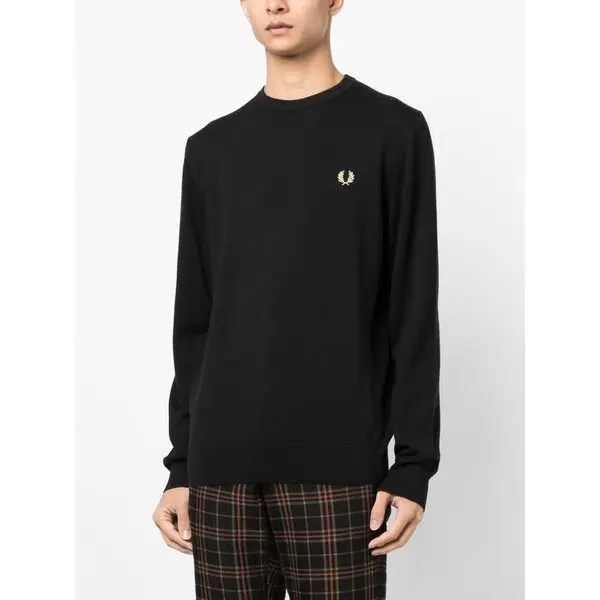 Fred Perry Logo-embroidered Long-sleeved Crewneck Jumper