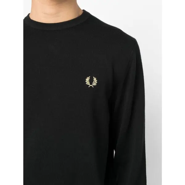 Fred Perry Logo-embroidered Long-sleeved Crewneck Jumper