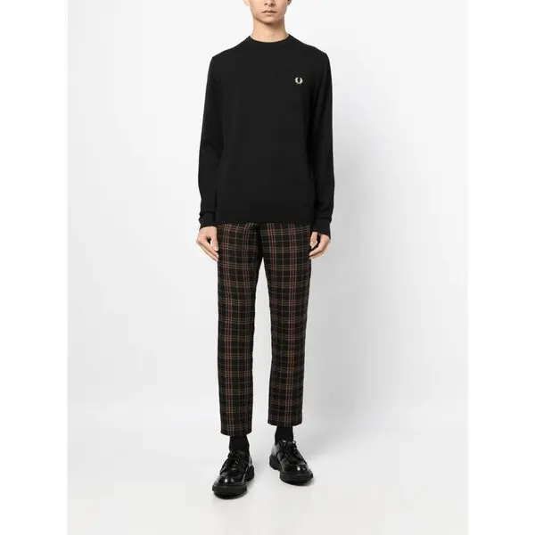 Fred Perry Logo-embroidered Long-sleeved Crewneck Jumper