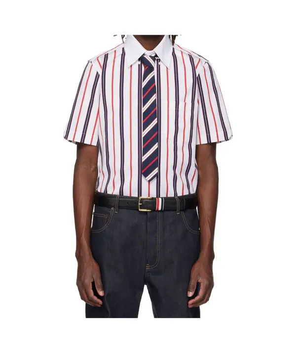 Thom Browne Repp Striped Poplin Shirt