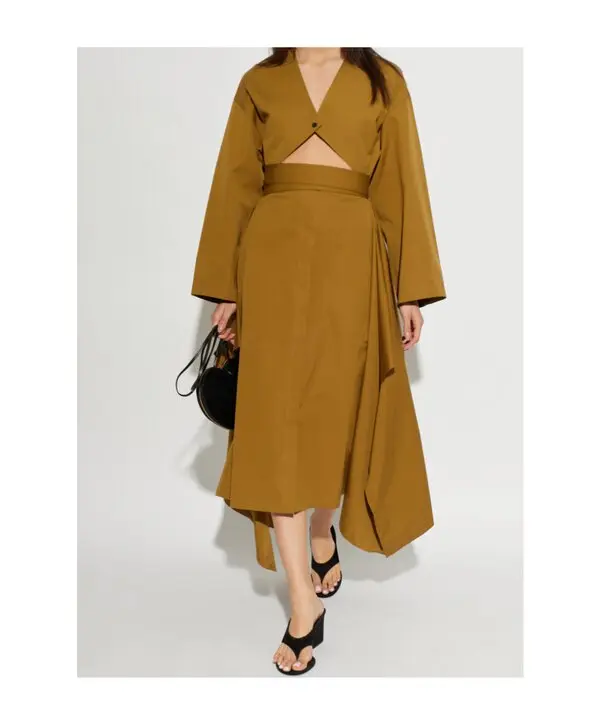 Alaïa Belted Cut Out Midi Dress