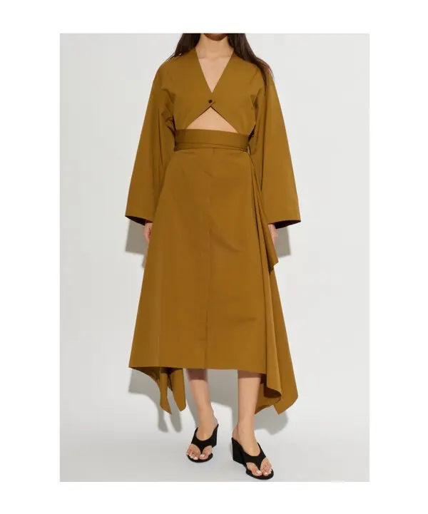 Alaïa Belted Cut Out Midi Dress