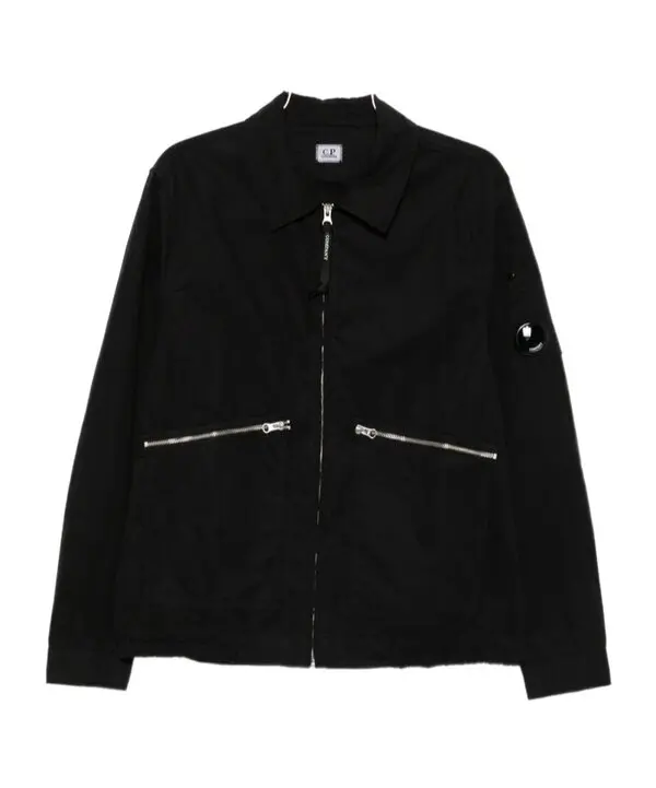 C.P. COMPANY Zippered Jacket With Folded Collar - Black