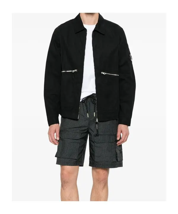 C.P. COMPANY Zippered Jacket With Folded Collar - Black