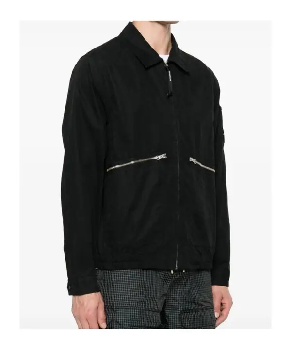 C.P. COMPANY Zippered Jacket With Folded Collar - Black