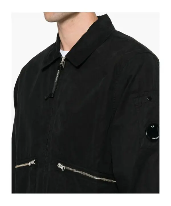 C.P. COMPANY Zippered Jacket With Folded Collar - Black