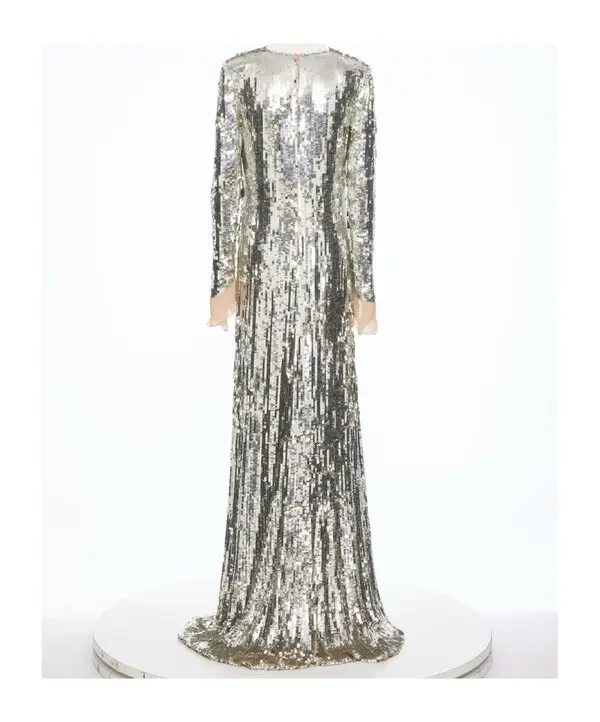 Valentino Garavani Sequined Long Sleeve Gown