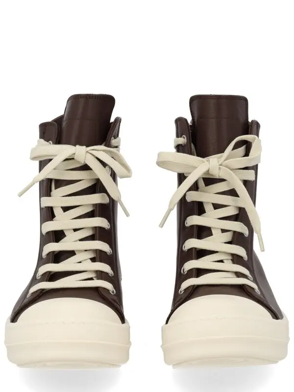 Rick Owens Lace-up High Top Sneakers - Brown
