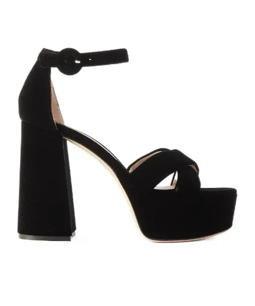 GIANVITO ROSSI Velvet Platform Sandals
