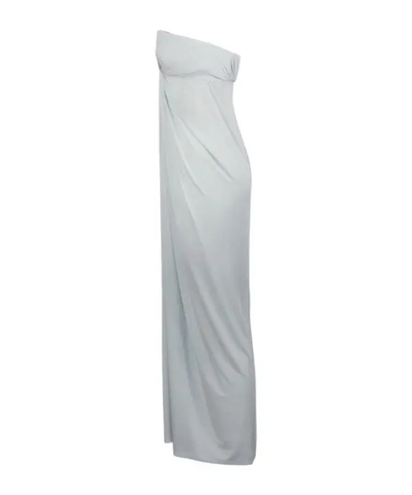 Alberta Ferretti Strapless Draped Maxi Dress - Gray