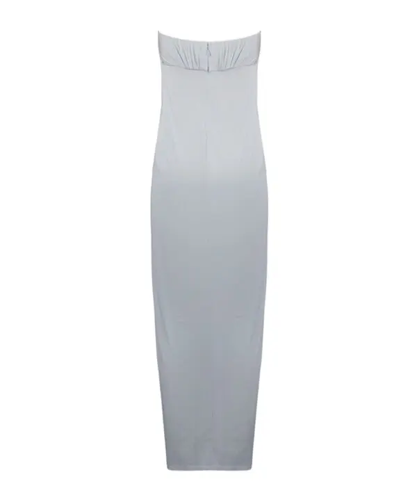 Alberta Ferretti Strapless Draped Maxi Dress - Gray