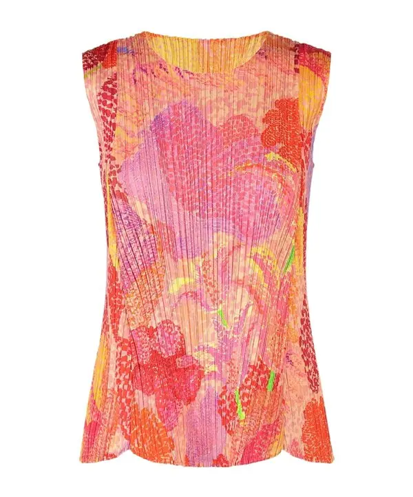 Issey Miyake V-neck Pleated Top