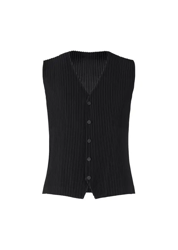 Issey Miyake Homme Plissé Tuxedo Pleats Vest - Black