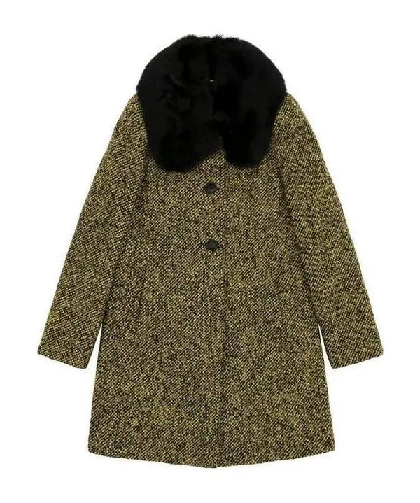 Max Mara Fur Collar Wool Coat