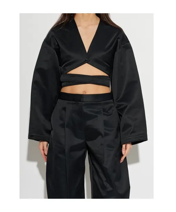 Alaïa V-neck Tie-detailed Jacket