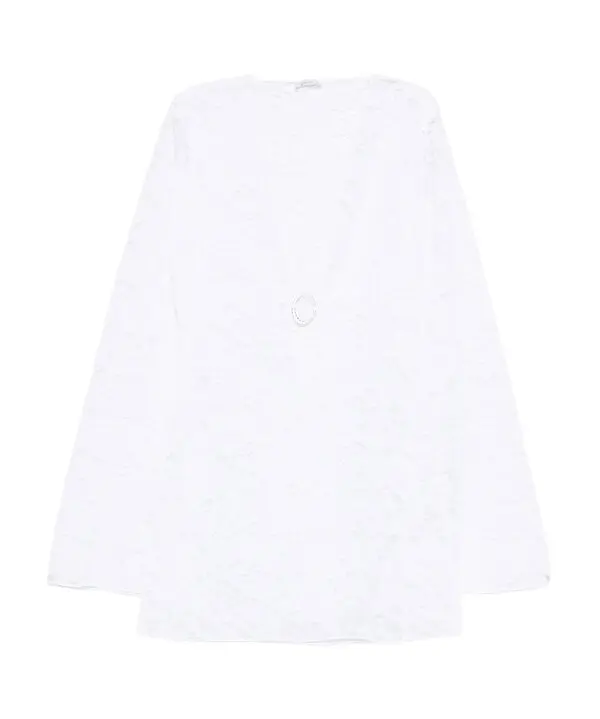 Oseree Lace Beach Dress - White