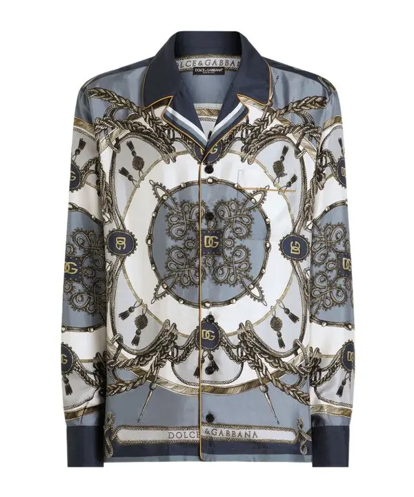 Dolce & Gabbana Dolce Gabbana Cargo Printed Twill Shirt - Multicolour