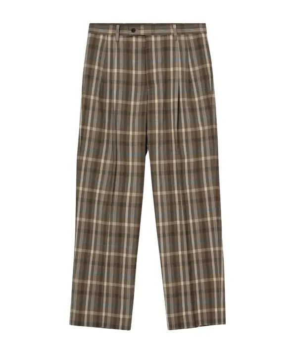 Auralee Plaid Tailored Trousers