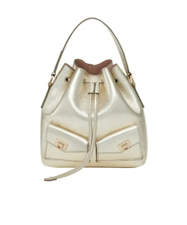 FERRAGAMO Multipocket Bucket Bag - Champagne