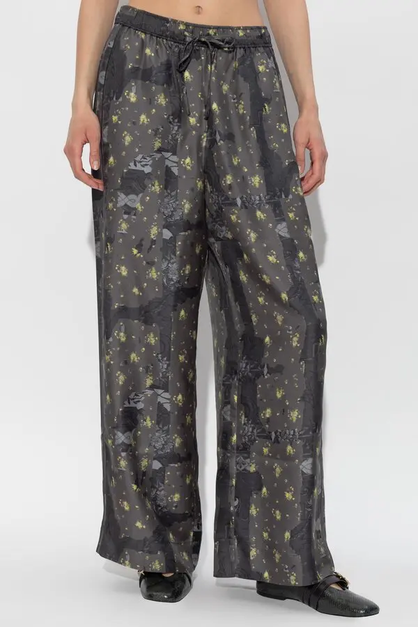GANNI Loose-fit Printed Pants - Black