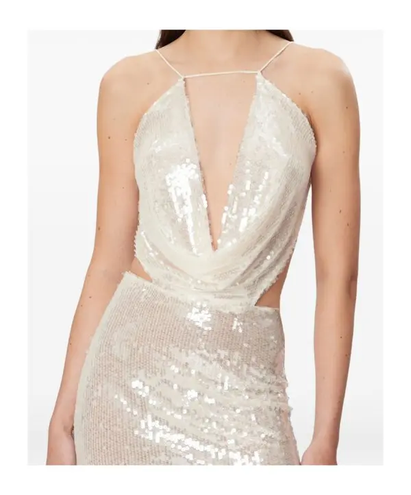 AMAZUIN Sequined Cutout Mini Dress
