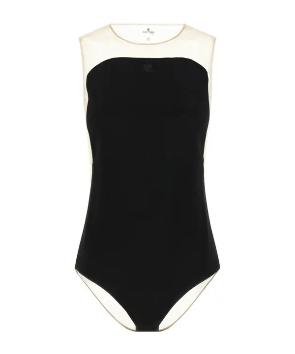 COURREGES Courrèges Illusion Sunshiel Tulle Bodysuit - Black