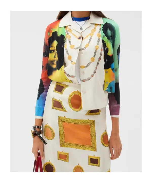 Versace The Party Printed Cardigan - Green