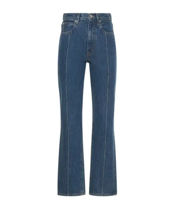 SLVRLAKE London Pintuck Straight Jeans - Blue