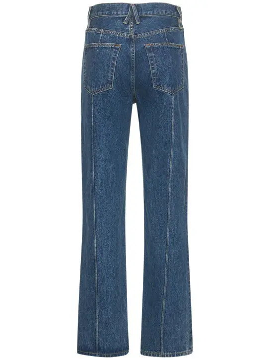 SLVRLAKE London Pintuck Straight Jeans - Blue