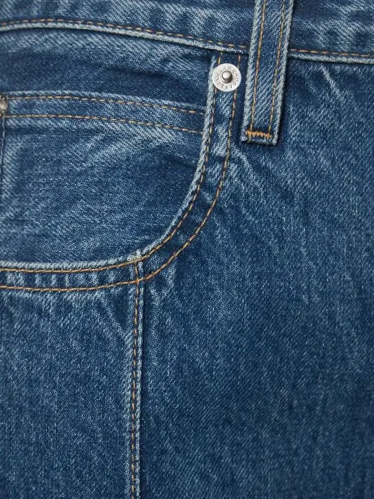 SLVRLAKE London Pintuck Straight Jeans - Blue