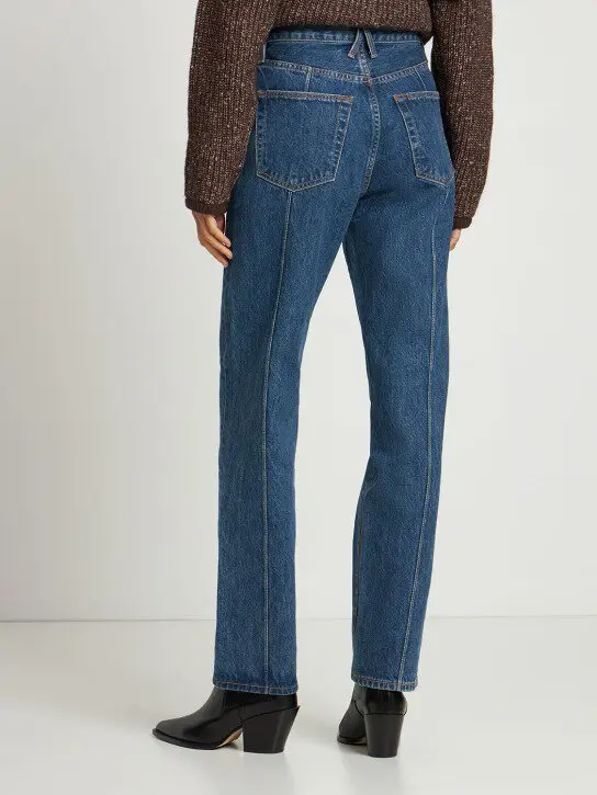 SLVRLAKE London Pintuck Straight Jeans - Blue