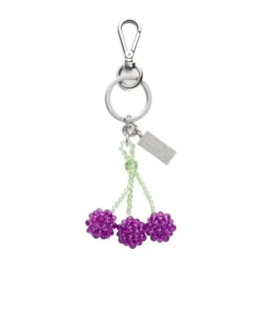 MAISON MARGIELA Cherries-shape Beaded Keyring - Purple