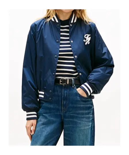Tommy Hilfiger Varsity Bomber Jacket - Blue