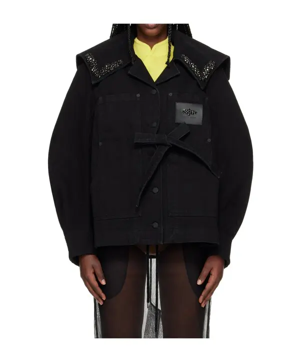 Simone Rocha Bow-tie Denim Jacket