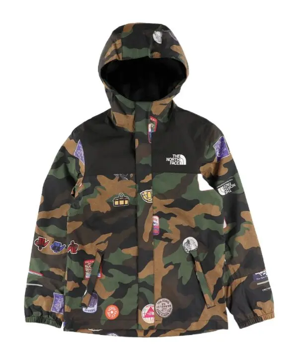 The North Face Antora Camouflage Jacket With Graphic Patches