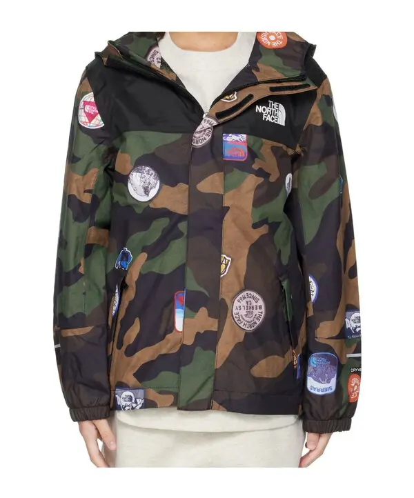 The North Face Antora Camouflage Jacket With Graphic Patches