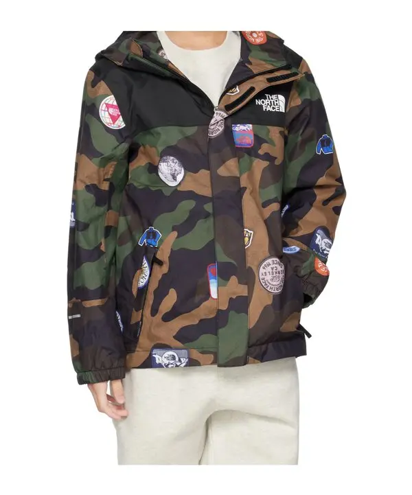The North Face Antora Camouflage Jacket With Graphic Patches