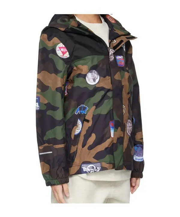 The North Face Antora Camouflage Jacket With Graphic Patches