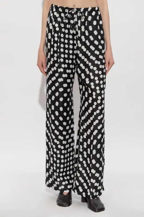 Dries Van Noten Printed Drawstring Trousers