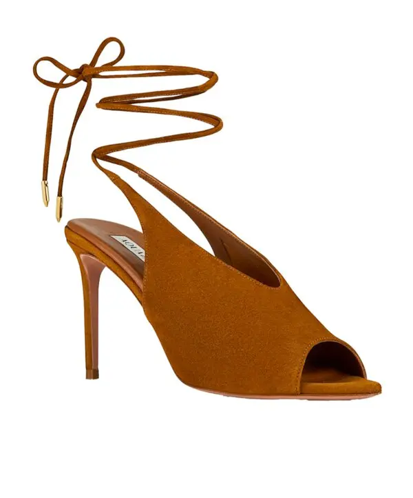 AQUAZZURA Lace-up Peep-toe High Heel Sandals