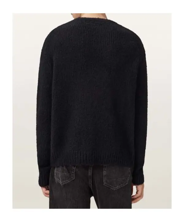 ALLSAINTS Distressed Knit Peace Sign Sweater - Black