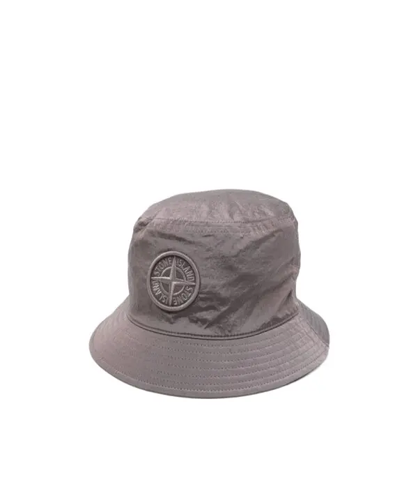 Stone Island Logo-patch Bucket Hat - Gray
