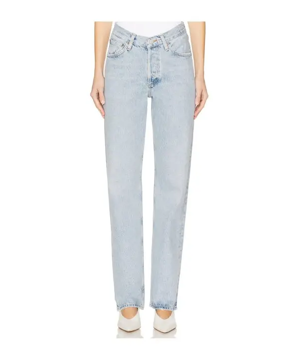 AGOLDE High Rise Straight Leg Jeans - Blue