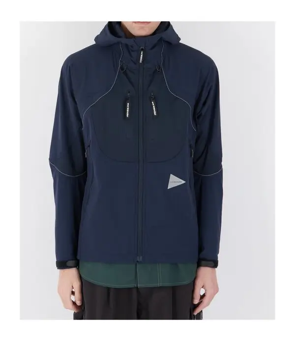 AND WANDER Hooded Zip-up Jacket With Multiple Pockets