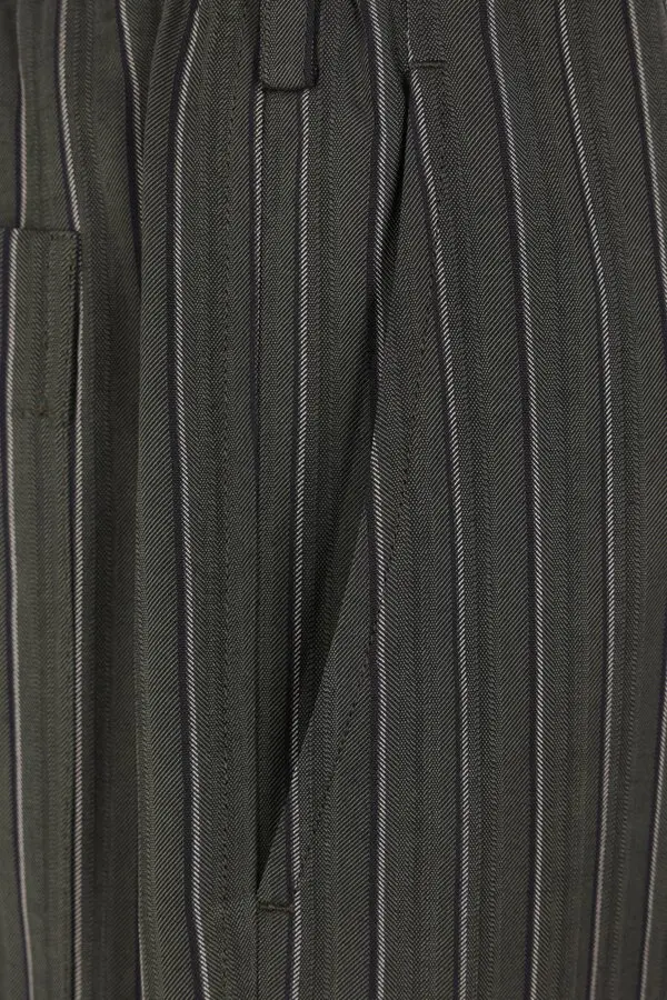 Dries Van Noten Vertical Striped Trousers With Drawstring Waist