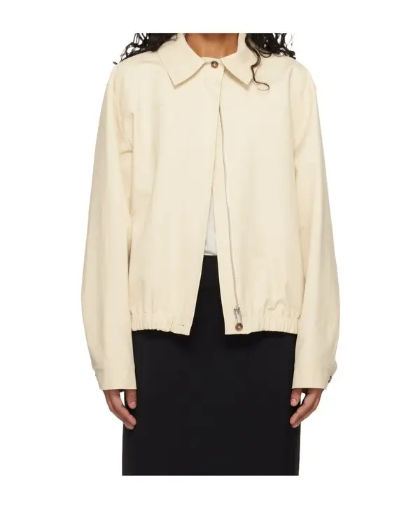 Loulou De Saison Drew Elasticated Waist Cotton Jacket - Nude