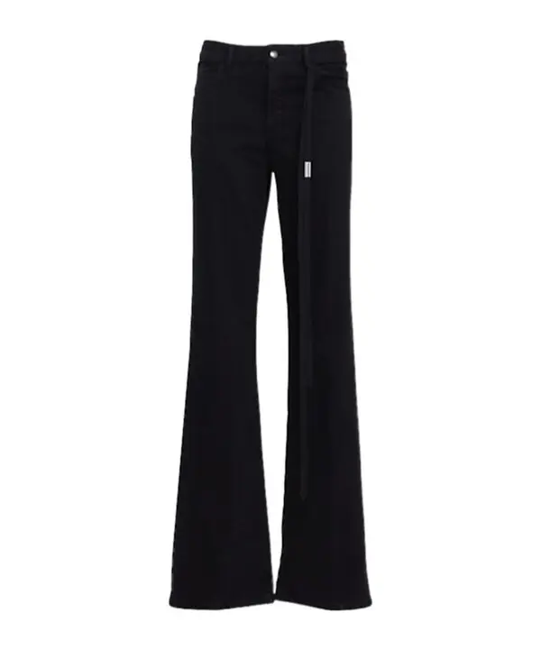 ANN DEMEULEMEESTER Straight Cotton Pants With Non-removable Watch Strap